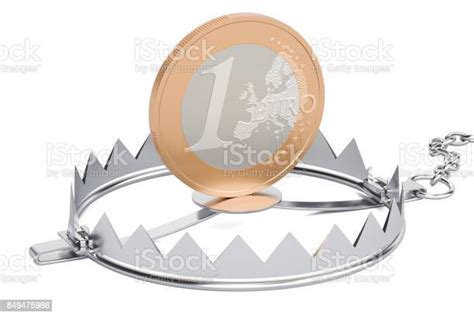 유로와 트랩 동전 3d 렌더링에 고립 된 흰색 배경 0명에 대한 스톡 사진 및 기타 이미지 0명 3차원 형태 갇힌 Istock