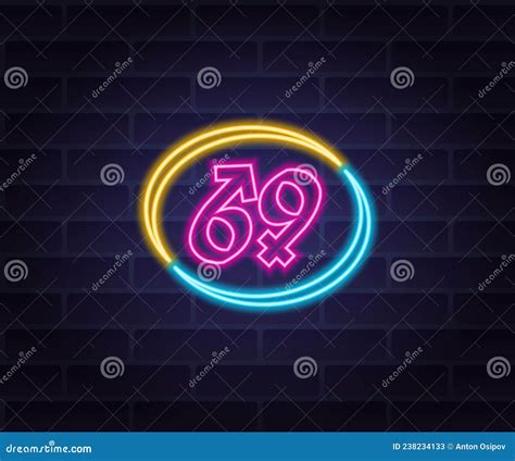 Vector Neon Image Of Gender Symbols Of Man And Woman Stock Vector