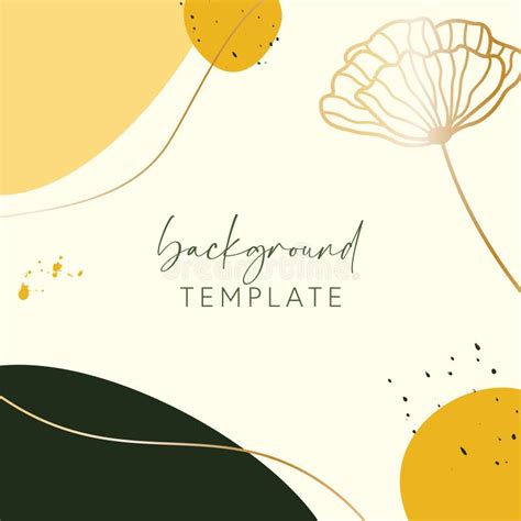 Abstract Background Vector Template With Geometric Shapes And Flower Stock Vector