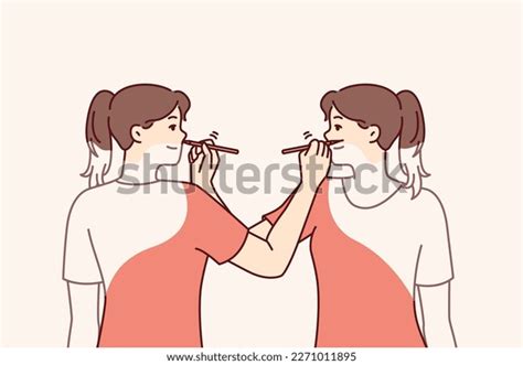 Two Women Draw Each Other Same Stock Vector Royalty Free 2271011895 Shutterstock
