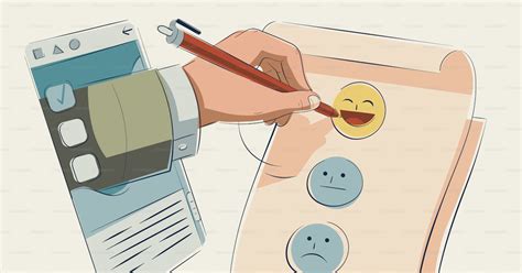 행복한 이모티콘으로 설문조사를 작성합니다 벡터 Unsplash의 디자인 이미지