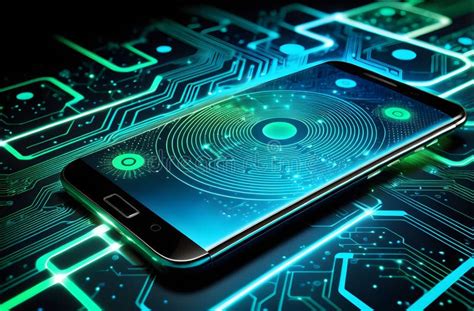 Radiant Waves Smartphone Symbolizing Wireless Technology Generative Ai Stock Illustration