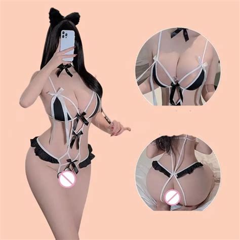 Веселое нижнее белье для женщин сексуальный комбинезон трехточечный сексуальный костюм без