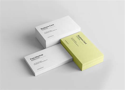 Stacked Textured Business Card Mockup Free Psd Templates