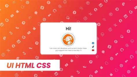 Ui Card User Html Css Youtube