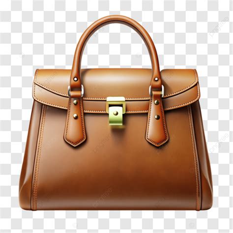 Sophisticated Brown Leather Purse Clip Art Elegant Handbag Design
