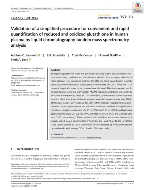 Pdf Validation Of A Simplified Procedure For Convenient And Rapid Quantification Of Reduced