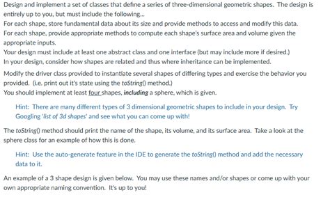 Solved Design And Implement A Set Of Classes That Define A Chegg