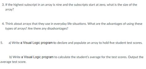 Solved 3 If The Highest Subscript In An Array Is Nine And