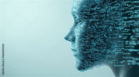 Human Head And Binary Code Exploring The Intersection Of Technology Digital Innovation