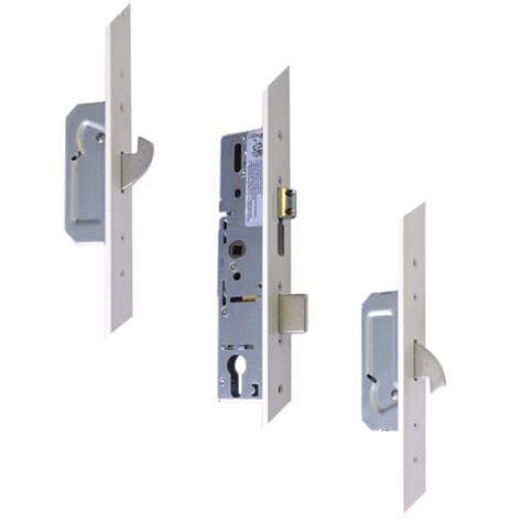 Era Trimlock Lever Operated Latch And Deadbolt Split Spindle With 2 Hooks And 44mm White Faceplate