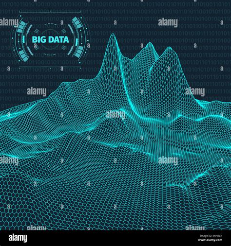 Computer Generated Binary Code Landscape On Black Background Big Data