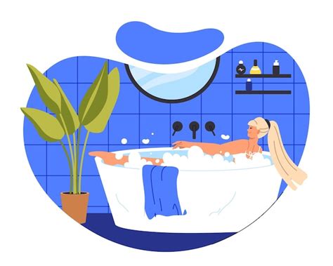 Premium Vector Relaxing Bath Vector Concept