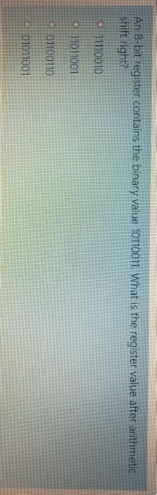 Solved An 8 Bit Register Contains The Binary Value 10110011