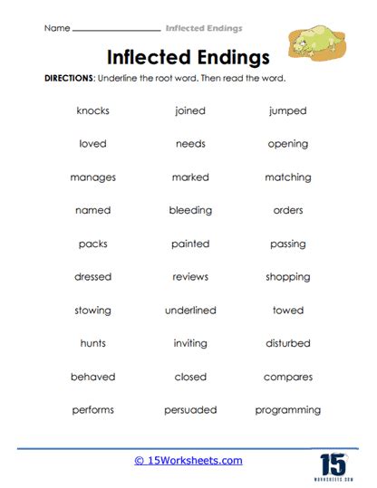 Inflectional Endings Examples