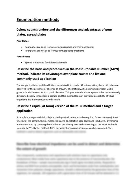 Analytical Microbiology Enumeration Methods Bios 3004 Analytical