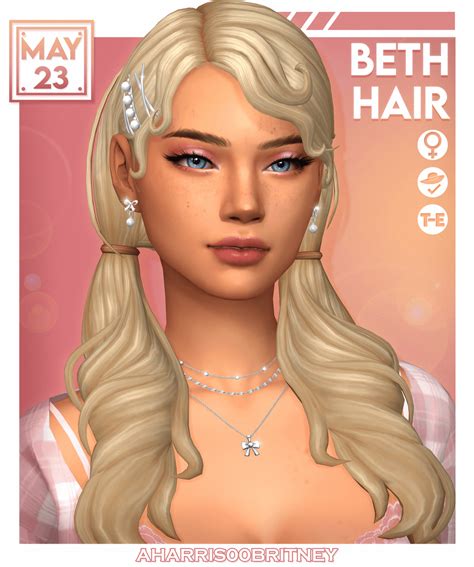Прическа Beth Hair Sims4mods