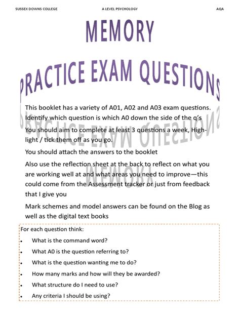 memory exam qs download free pdf memory working memory