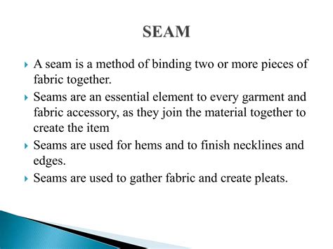 Seams And Their Types Pptx
