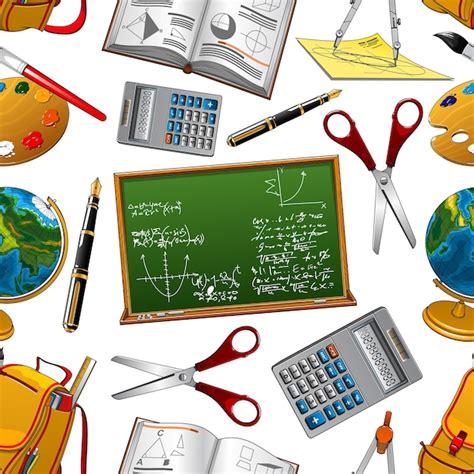 Premium Vector Back To School Vector Seamless Pattern