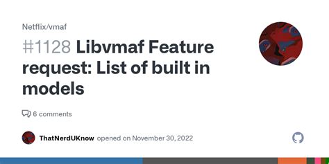 Libvmaf Feature Request List Of Built In Models · Issue 1128
