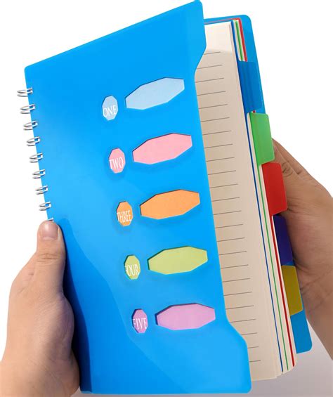 Yoment 5 Subject Notebook 7 X 10 Large Spiral Notebook With Tabs Dividers Wide