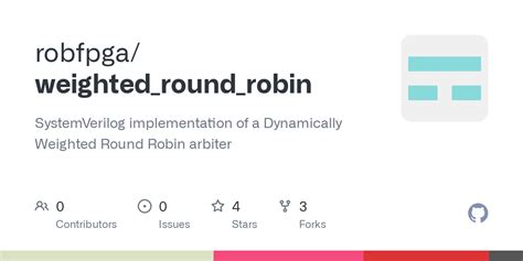 Github Robfpgaweightedroundrobin Systemverilog Implementation Of A Dynamically Weighted