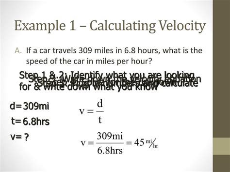 PPT Speed Velocity Using The Velocity Equation PowerPoint Presentation ID