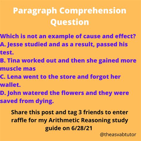 The Asvab Tutor Presents Paragraph Comprehension On Cause And Effect The Asvab Tutor