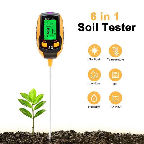6 в 1 тестер за почва C Tech S 3 влажност на почвата и въздуха Ph