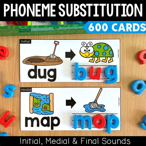 Phoneme Substitution Cards Phonemic Awareness Center My Teaching Pal