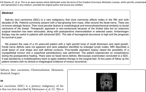 Gadolinium Enhanced T1 Weighted Mri With Fat Saturation Presenting A