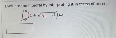 Solved Evaluate The Integral By Interpreting It In Terms Of