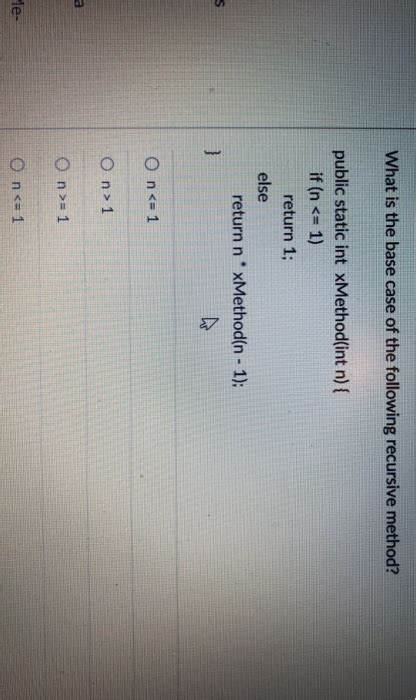 Solved What Is The Base Case Of The Following Recursive