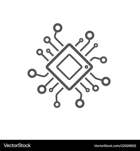 Computer Chip Chalk Icon Processor Memory Card Vector Image