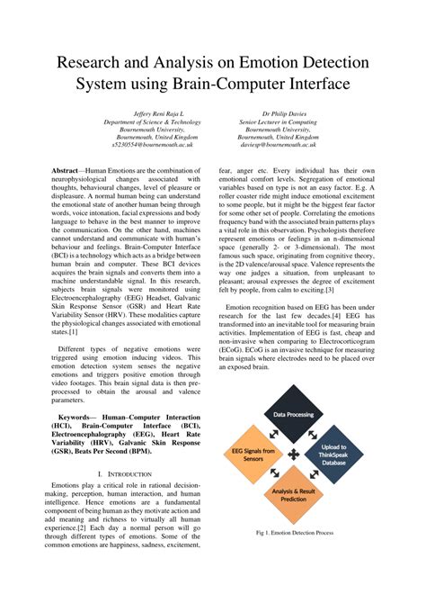 Pdf Research And Analysis On Emotion Detection System Using Brain Computer Interface