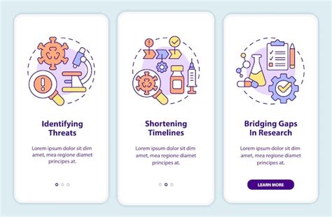 Premium Vector Goals For Pandemic Preparedness Plan Onboarding Mobile App Screen