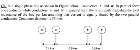 solved q2 in a single phase line as shown in the figure below