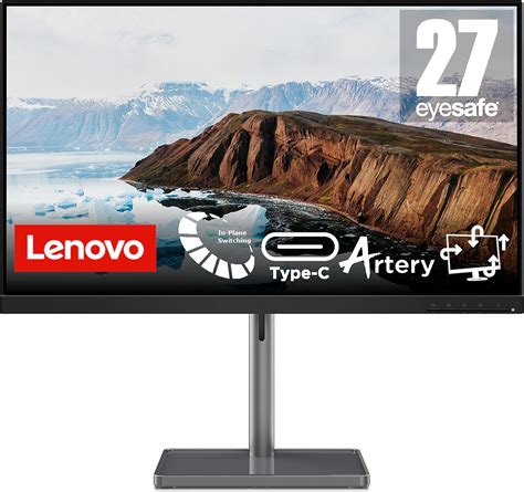 Amazon Com Lenovo ThinkVision P H WQHD WLED LCD Monitor Raven Black Electronics