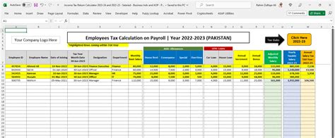 Tax Return Excel Template