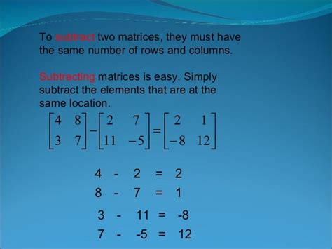 Matrix Addtion And Subtraction Basics