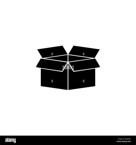 Open Box Flat Vector Icon Illustration Simple Black Symbol On White Background Open Box Sign