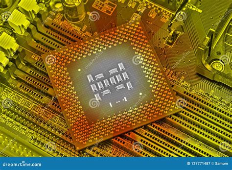 Cpu Pins And Circuit Mother Board Stock Image Image Of Electronic Memory 127771487