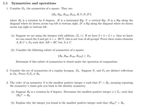 solved 1 1 symmetries and operations 1 consider d4 the