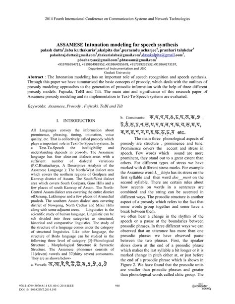 Pdf Assamese Intonation Modeling For Speech Synthesis