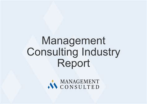 Management Consulting Industry Report Management Consulted
