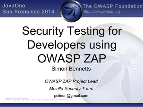 Javaone 2014 Security Testing For Developers Using Owasp Zap Ppt