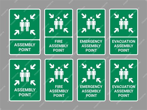 Premium Vector Assembly Point Sign Collection