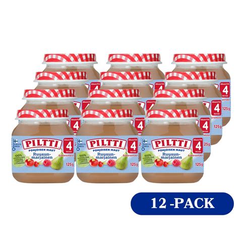 12 X Piltti 125g Pohjoisen Maut Ruusunmarjainen Marja Ja Hedelmäsose Suomikauppa Fi