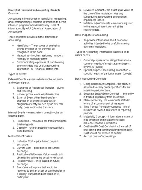Conceptual Framework And Accounting Standards Overview Download Free Pdf Cost Fair Value